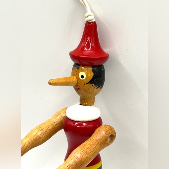 Holiday | Vintage Pinocchio Wooden Boy Christmas Tree Ornament Moveable ...